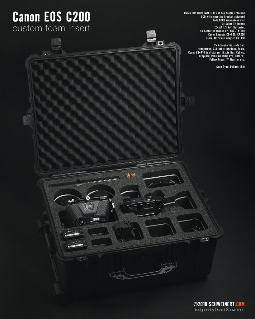 Custom Foam Insert Canon C200 + Accessories – SCHWEINERT.COM