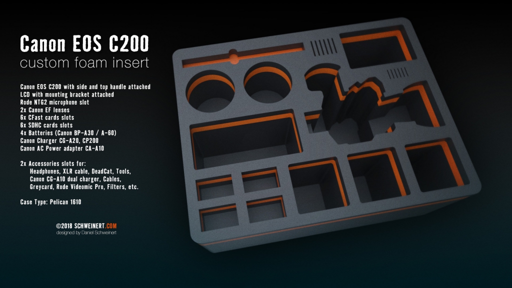Custom Foam Insert Canon C200 + Accessories – SCHWEINERT.COM