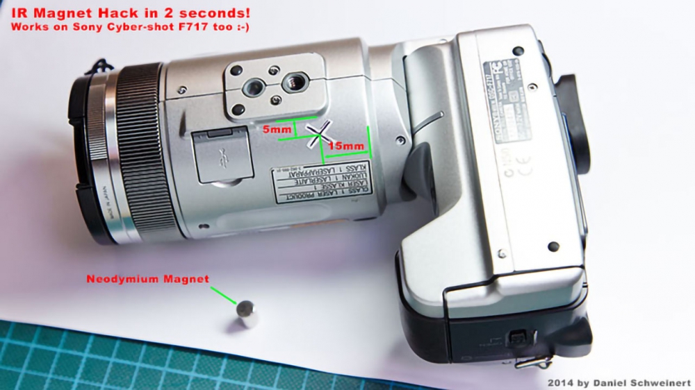 Sony Cyber-shot F828 IR Magnet Hack in 2 seconds! – SCHWEINERT.COM
